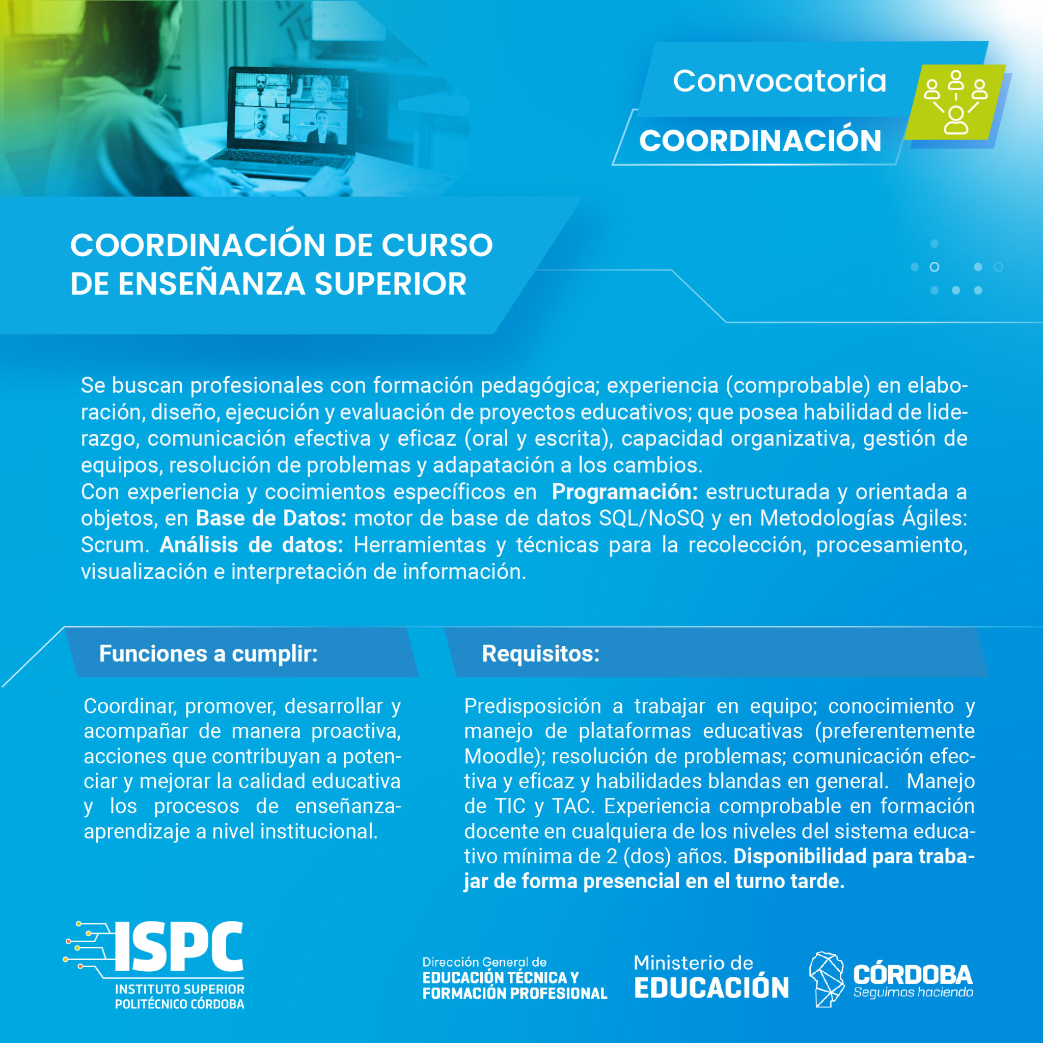 Convocatoria Coordinación de Cursos – ISPC